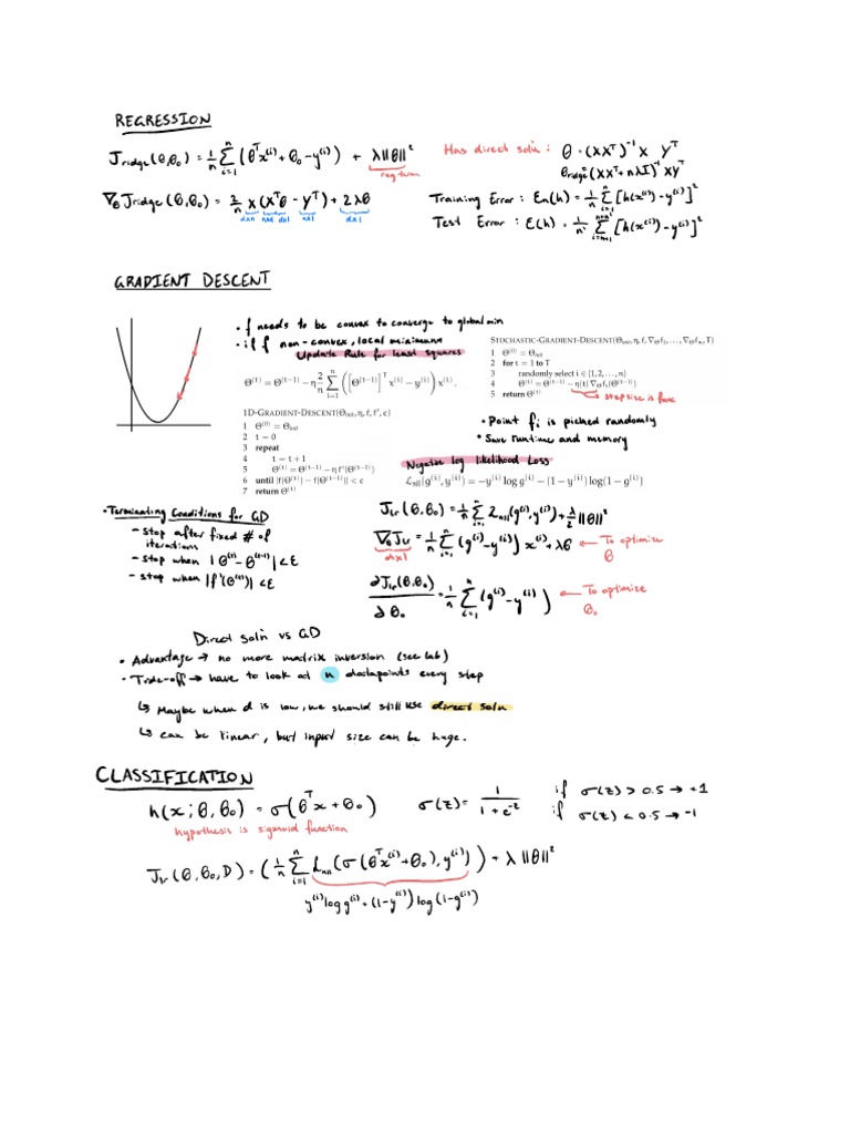 6.036 Cheat Sheet | PDF | Machine Learning | Theoretical Computer Science