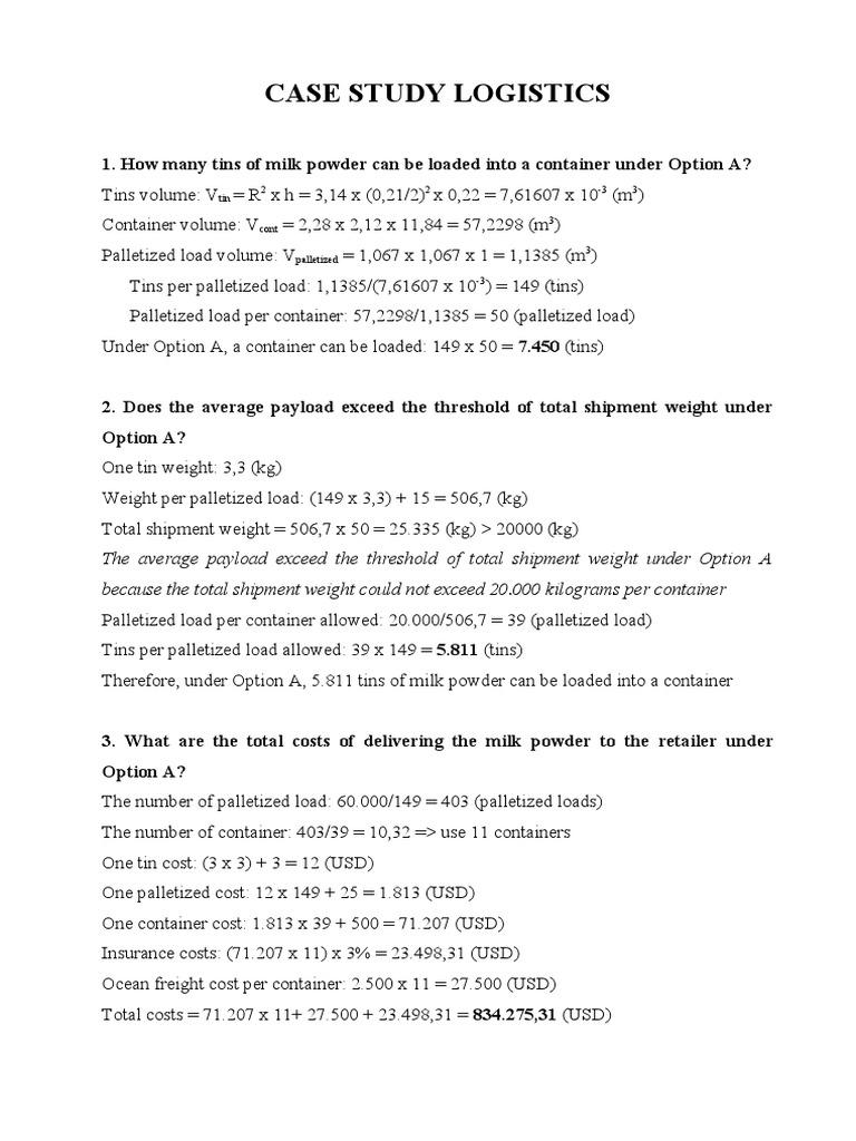 Case Study Adc Answer | PDF | Cargo | Trade