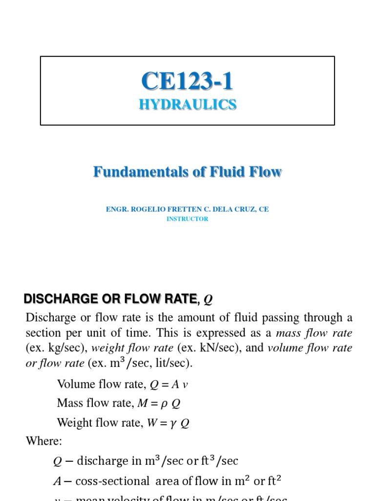 Fundamentals of Fluid Flow | PDF | Fluid Dynamics | Flow Measurement