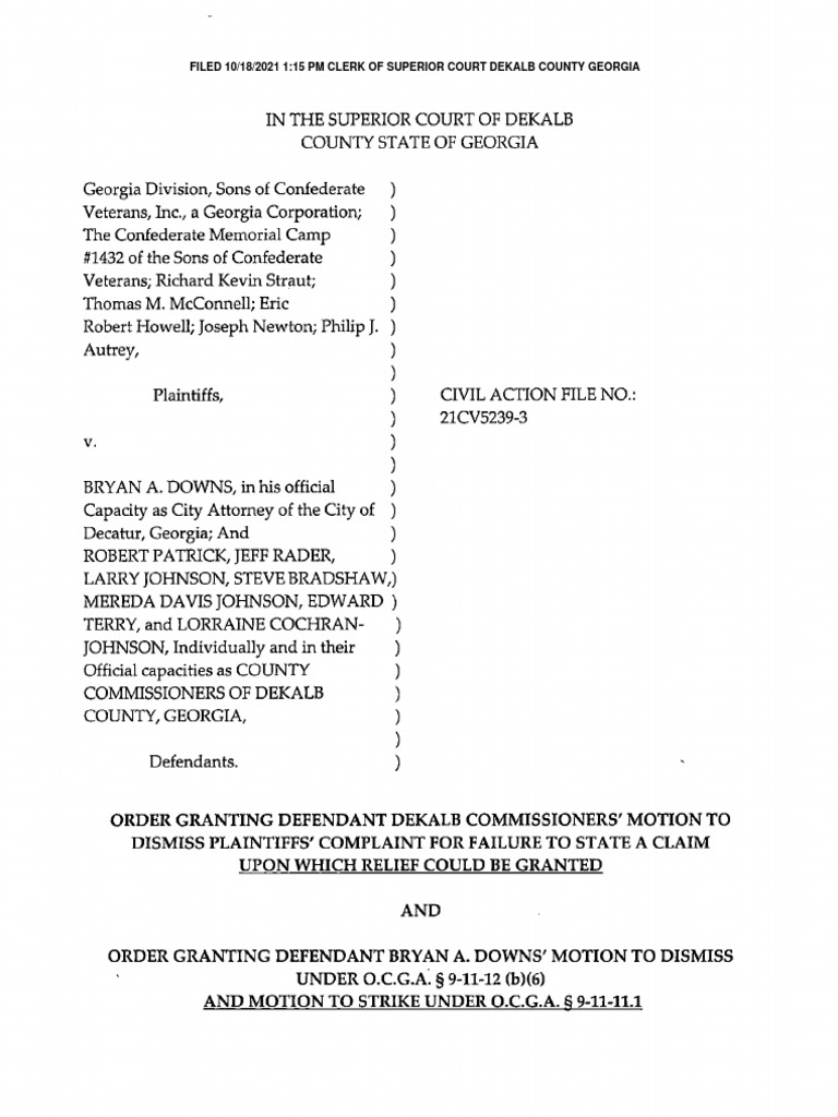 21CV5239 - Order Granting Motion | PDF | Lawsuit | Complaint