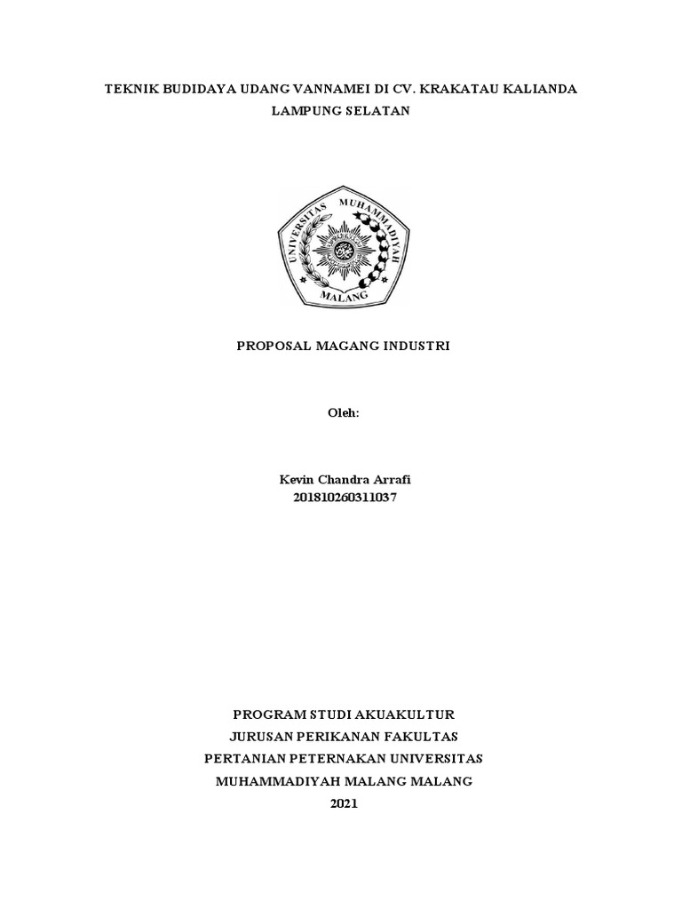 Proposal Magang CV. Krakatau | PDF