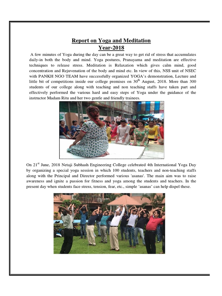 513 - 7 - Report On Yoga | PDF | Yoga | Asana