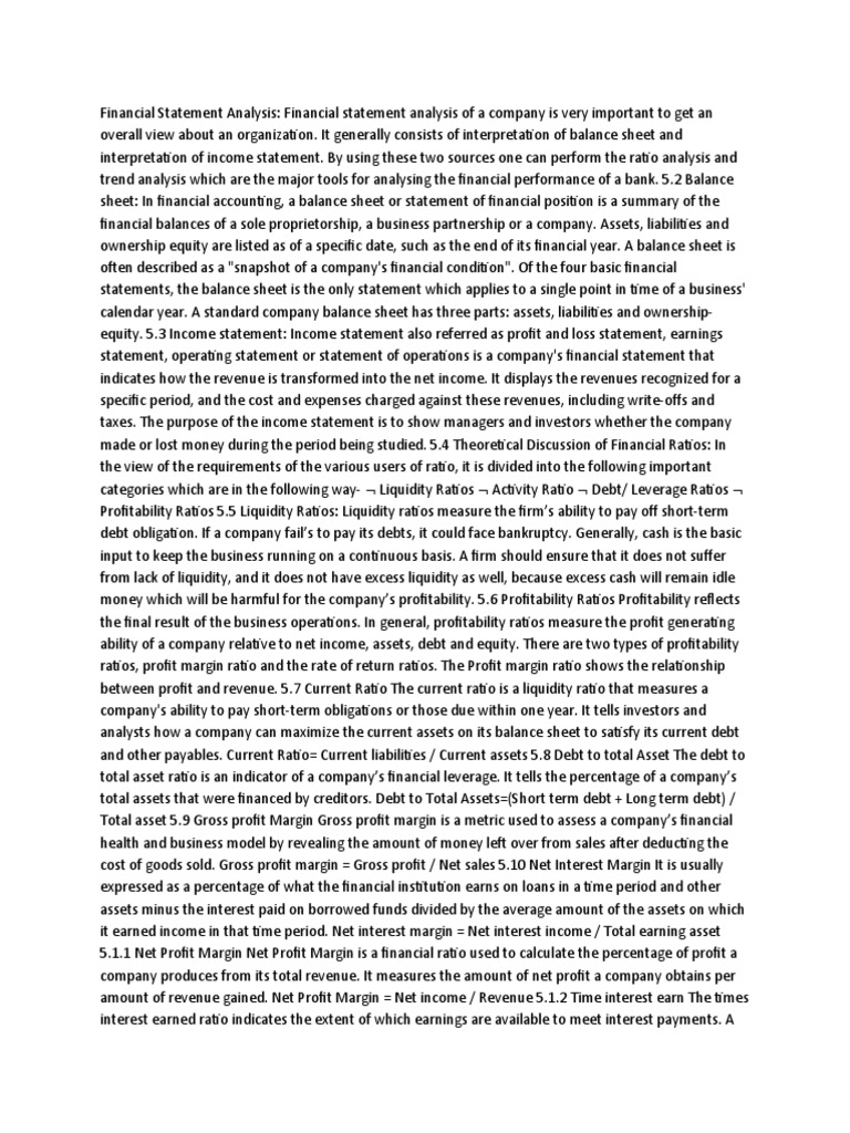 Financial Statement Analysis | PDF | Balance Sheet | Debt