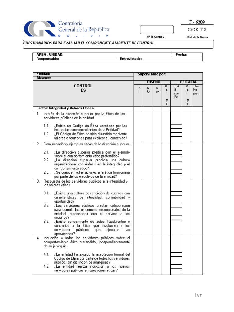 Analisis Del Control Interno Del Componente Ambiente de Control Grupo 8 ...