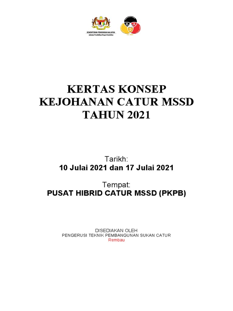 A Kertas Konsep Kejohanan Catur MSSD 2021 Lengkap | PDF