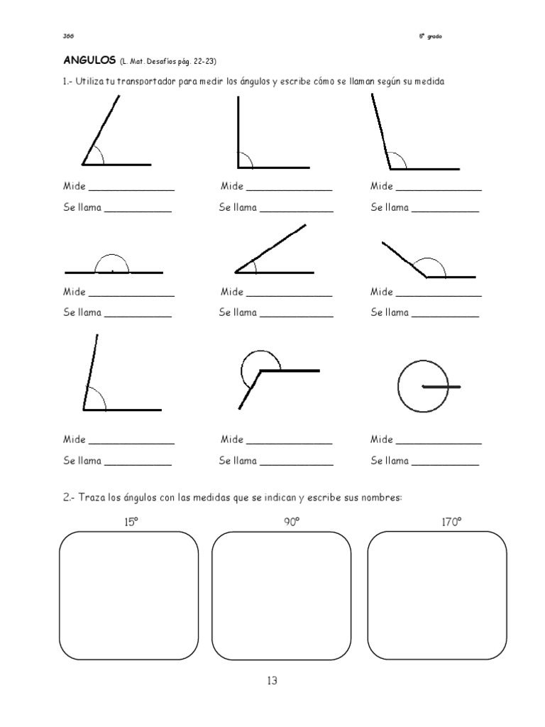 Angulos. Lineas y Angulos. | PDF | Geometría Elemental | Geometría del ...