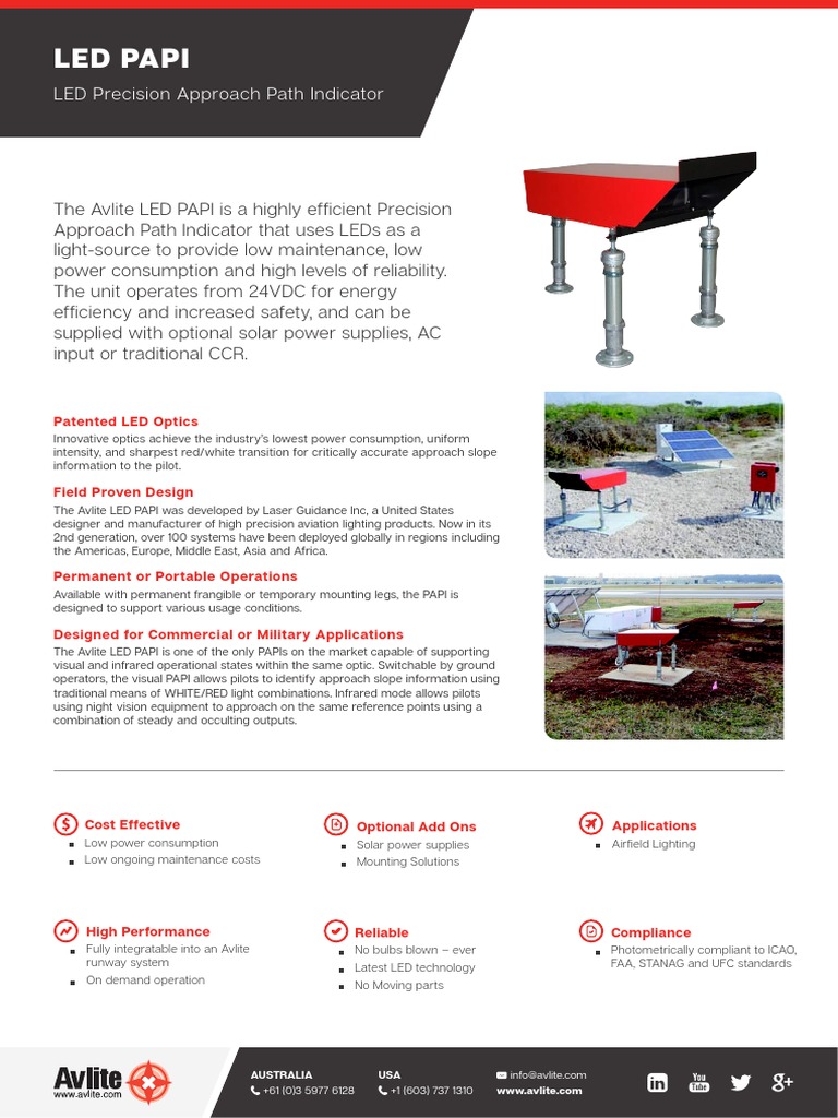 Led Papi: LED Precision Approach Path Indicator | PDF | Manufactured ...