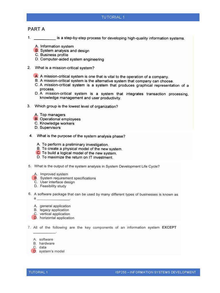 Tutorial 1: Tutorial 1 Isp250 - Information Systems Development ...