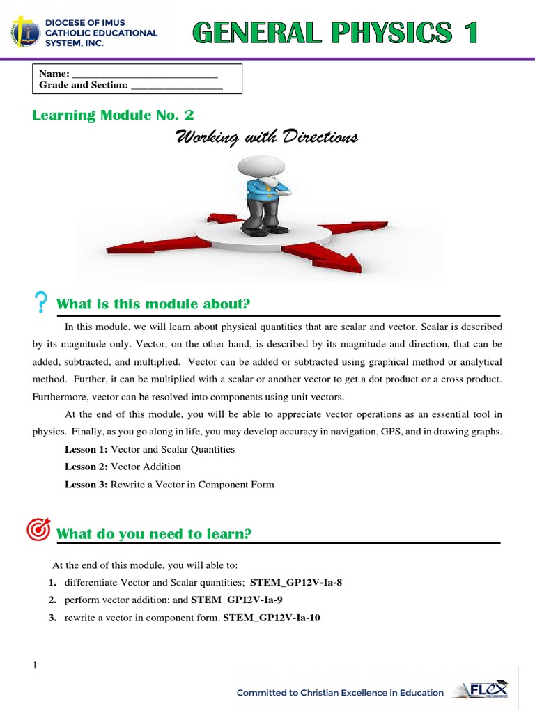 Module 2 Gen Physics 1 Pdf Euclidean Vector Velocity