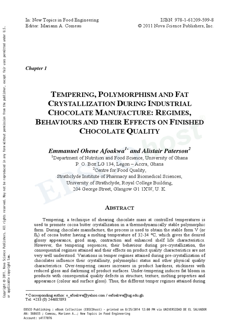 Crystallization Cacao-2014 | PDF | Chocolate | Crystallization