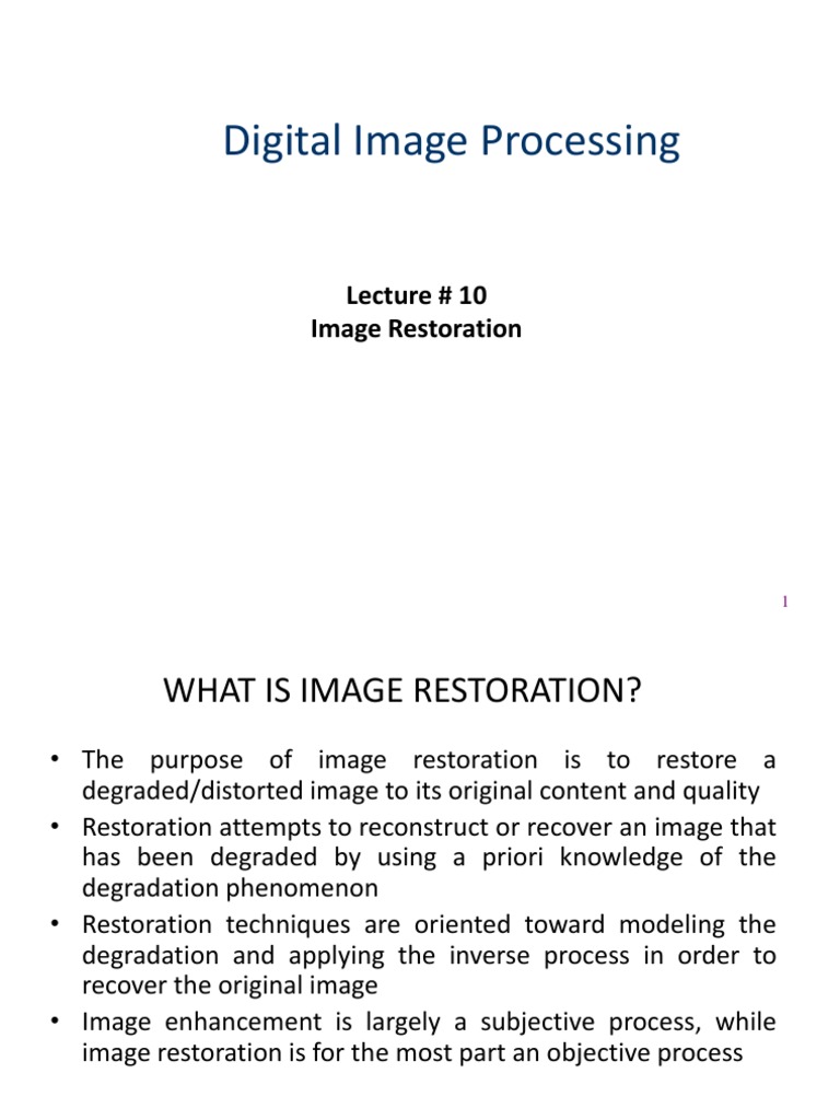 Lect 10 | PDF | Mean | Image Editing