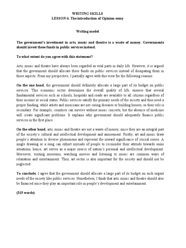 Opinion Essay Introduction Guide | PDF | Politics | Social Science