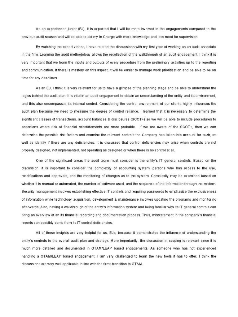 Insights On Audit Methodology | PDF | Audit | Risk