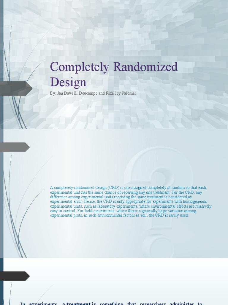 Completely Randomized Design | PDF | Analysis Of Variance | Statistical ...