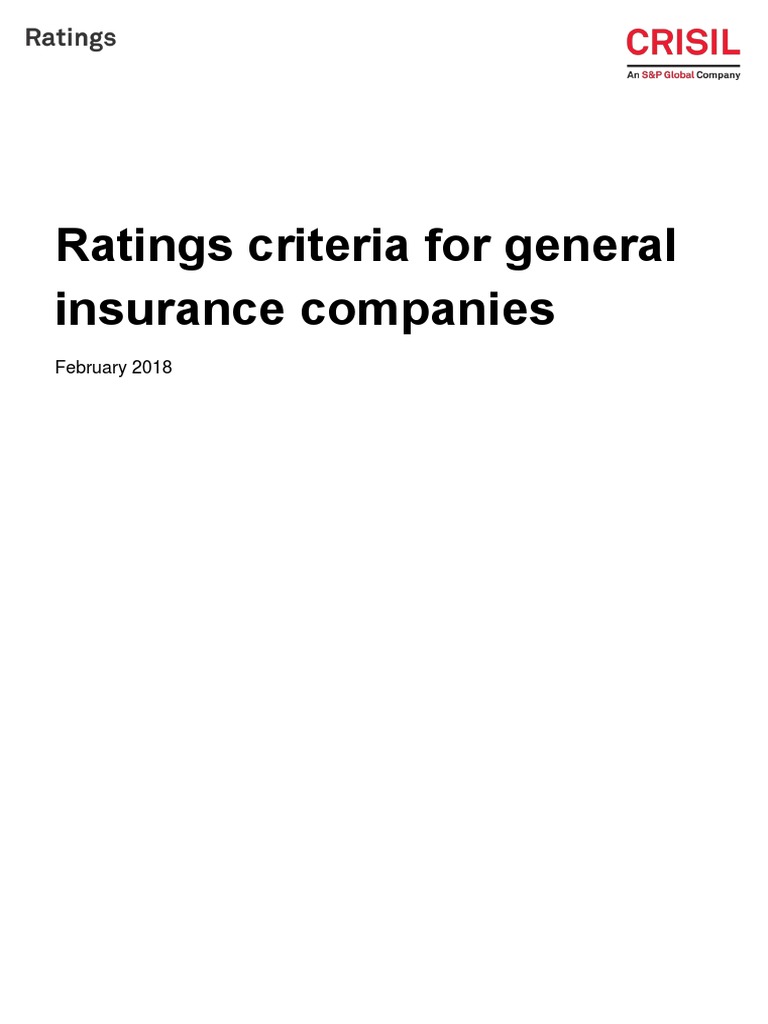 Rating Criteria For General Insurance Companies | PDF | Reinsurance ...