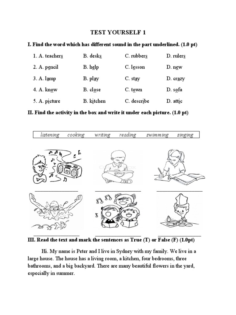 English Language Test for Students | PDF