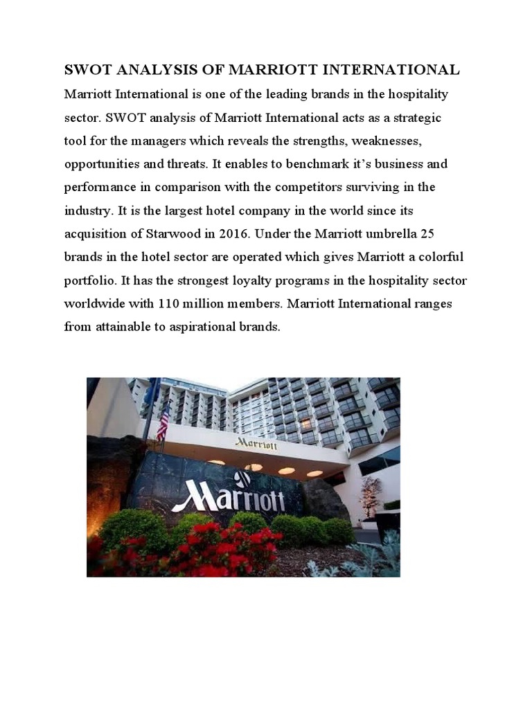 Swot Analysis of Marriott International | PDF | Marriott International ...