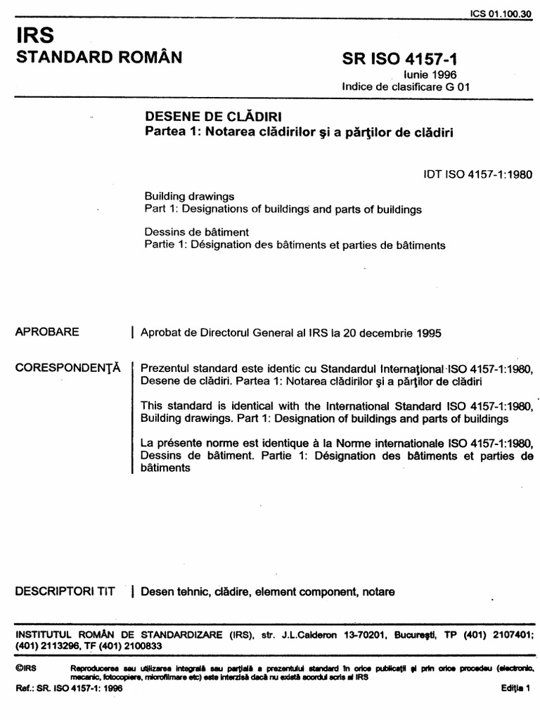 SR Iso 4157 1 1996 | PDF