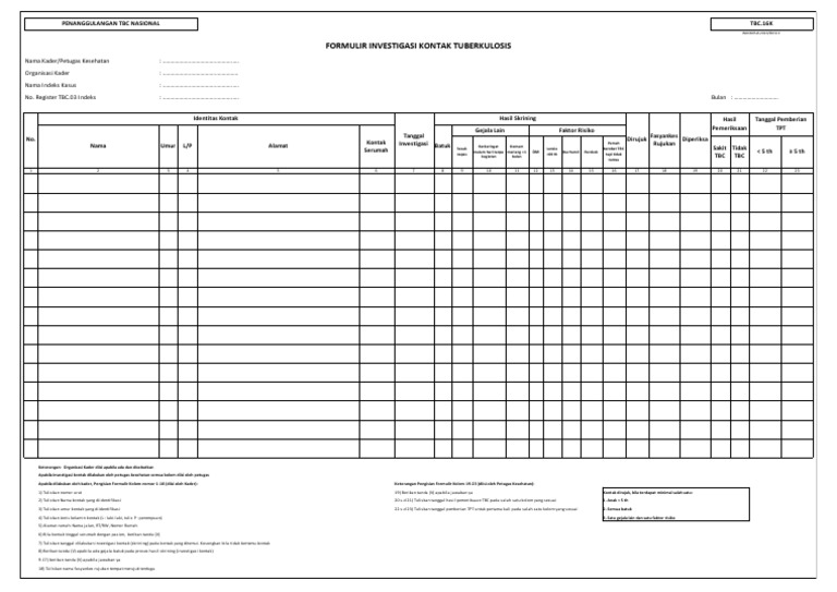 Formulir Investigasi TBC | PDF