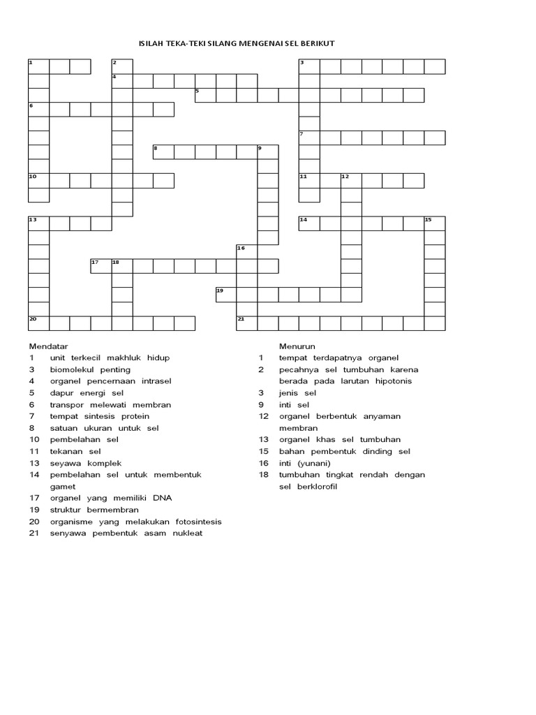 Soal Tekateki Xi Sel | PDF