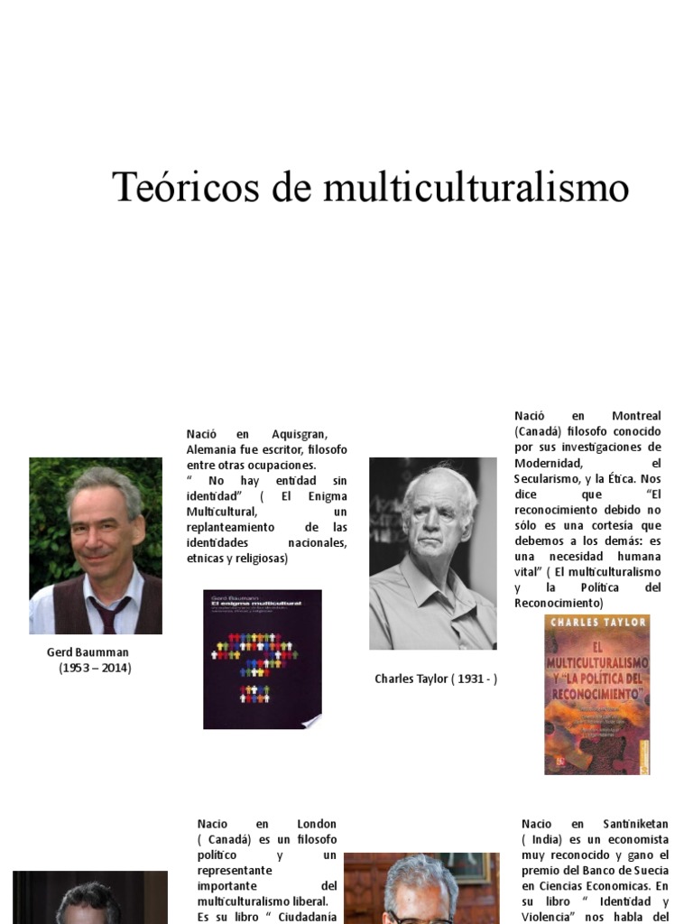 Teóricos de multiculturalismo | PDF | Multiculturalismo | Politica Cultural