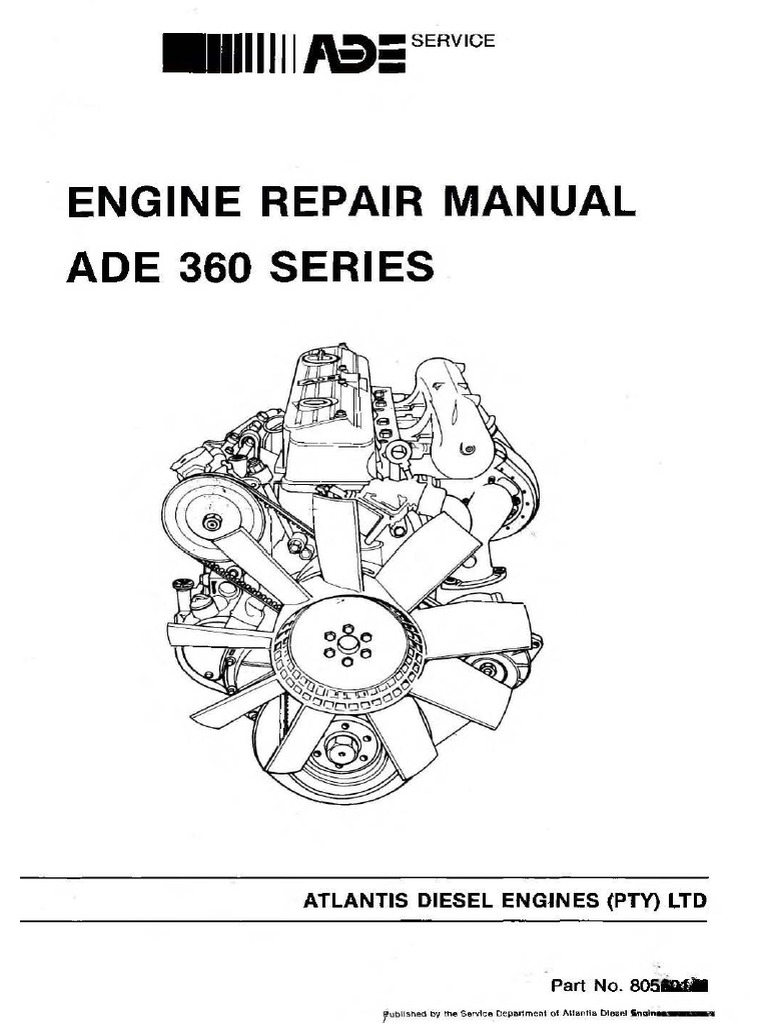 Ade 364 Ade366 Workshop Manual | PDF | Diesel Engine | Engines