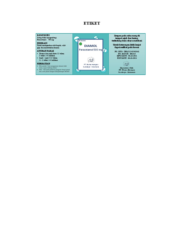 Etiket, Brosur, Kemasan Sekunder | PDF