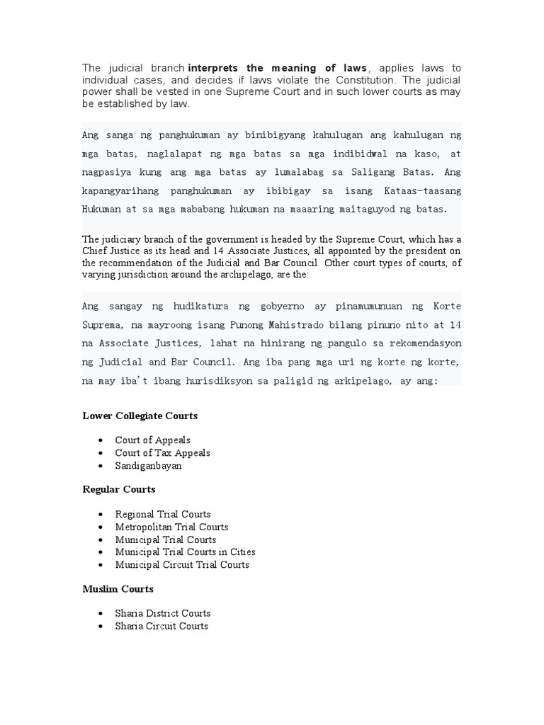 The Judicial Branch Law | PDF