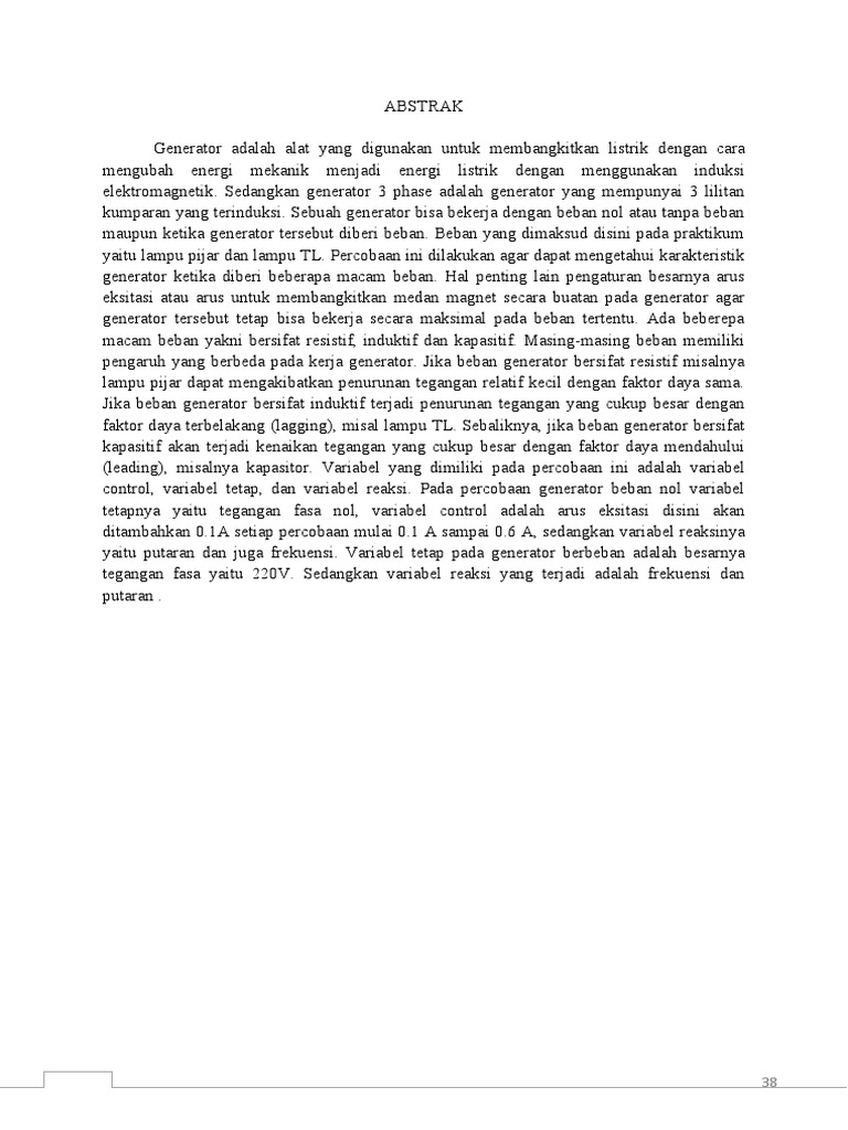 E. Laporan Generator 3 Phase | PDF