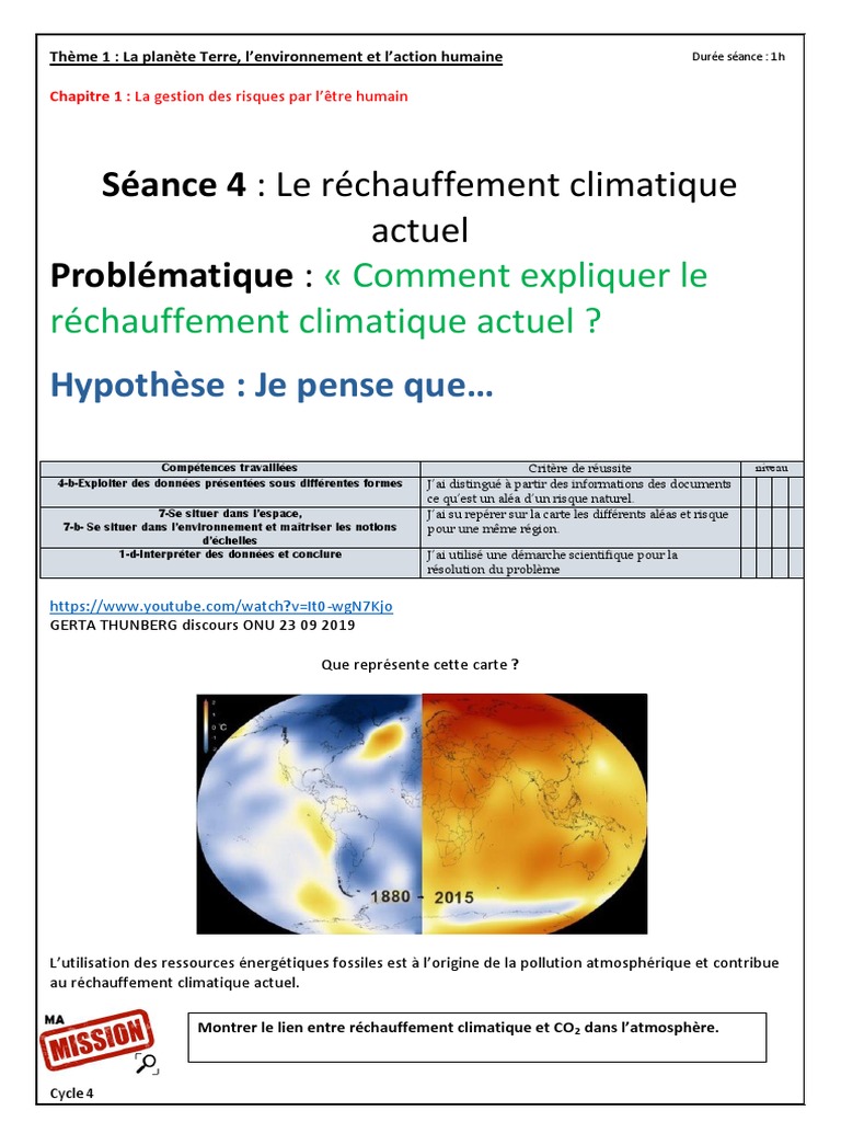 Réchauffement climatique : enjeux et causes | PDF | Changement ...