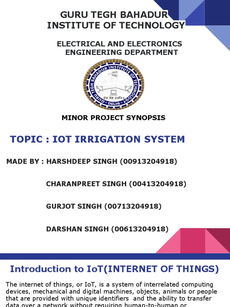 Minor Project Synopsis Report | PDF | Internet Of Things | Computing
