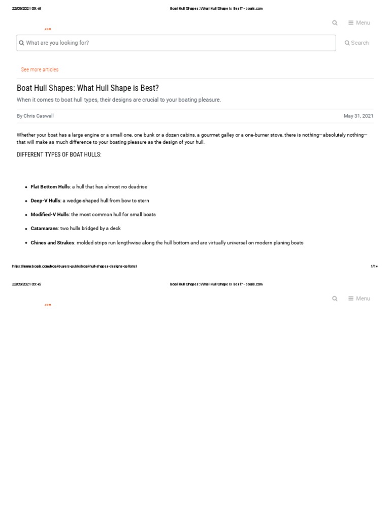 Boat Hull Shapes - What Hull Shape Is Best | PDF | Hull (Watercraft ...