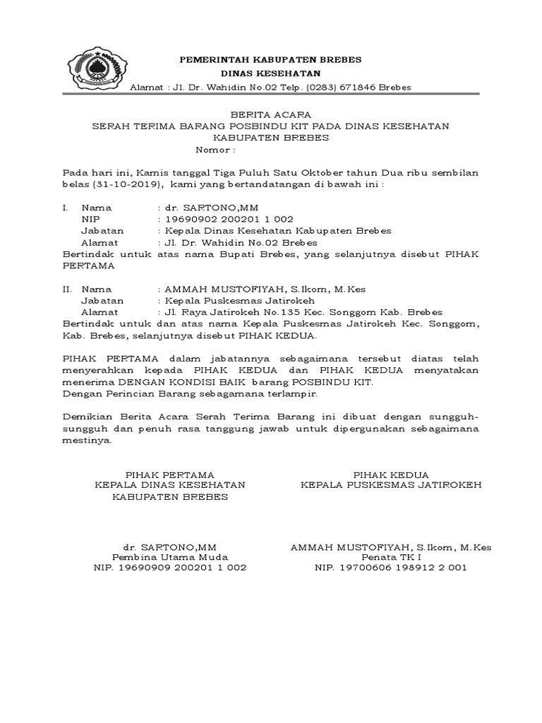 Berita Acara POSBINDU KIT-4 | PDF