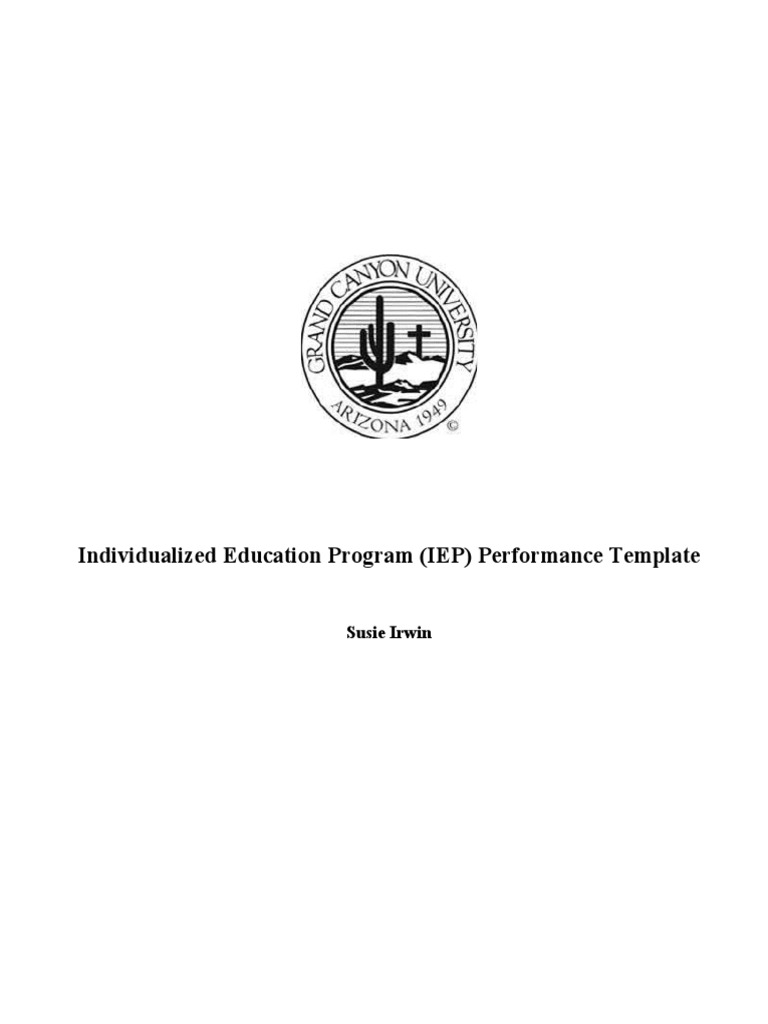 IEP Performance Template | PDF | Individualized Education Program | Special Education
