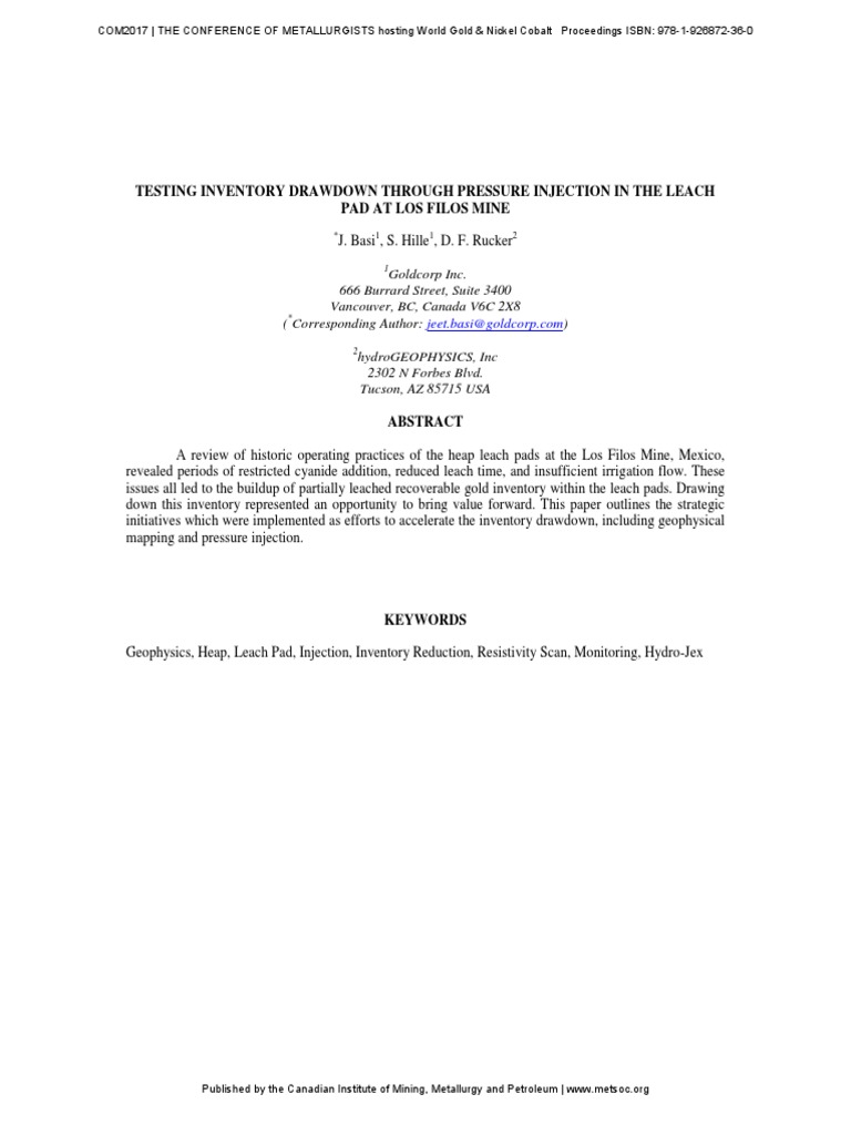 9555 - Hydro Jex Inventory Drawdown - CIM - 0817 Paper On Los Filos ...