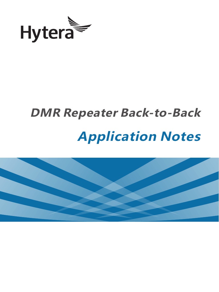 DMR Repeater - Back-To-back Application Notes - R2.0 | PDF | Radio ...