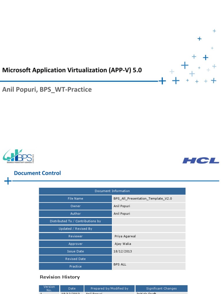 Anil Popuri, BPS - WT-Practice: Microsoft Application Virtualization (APP-V) 5.0 | PDF ...