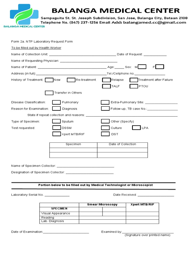 Gene Xpert Form | PDF