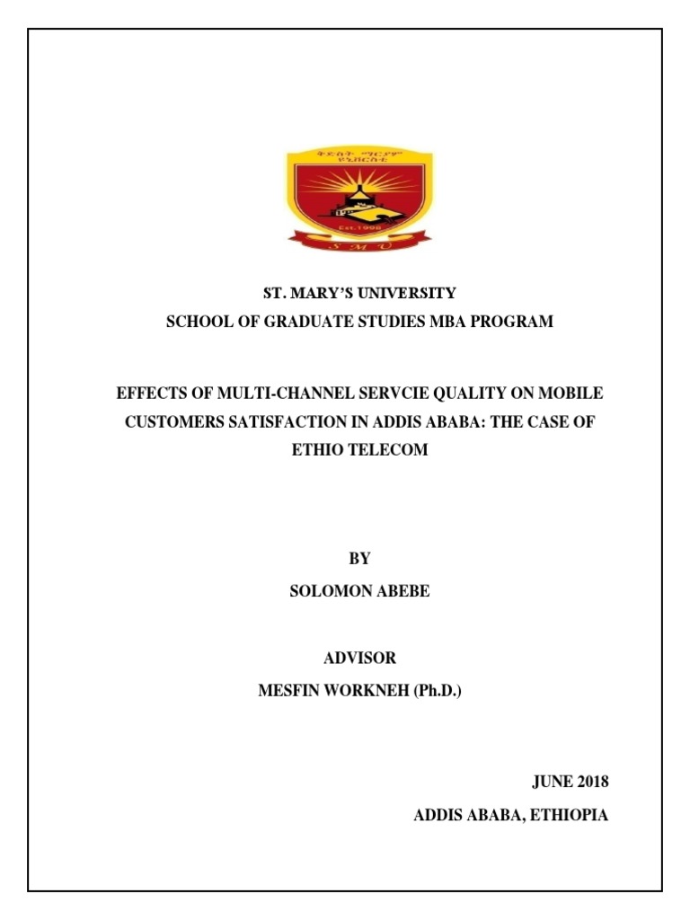 Thesis Final After Comment V 5 Solomon Abebe 20180622 | PDF | Customer Satisfaction | Regression ...