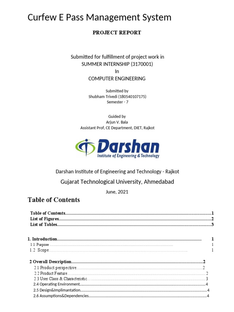 Curfew E Pass Management System Project Report | PDF | Databases | User (Computing)