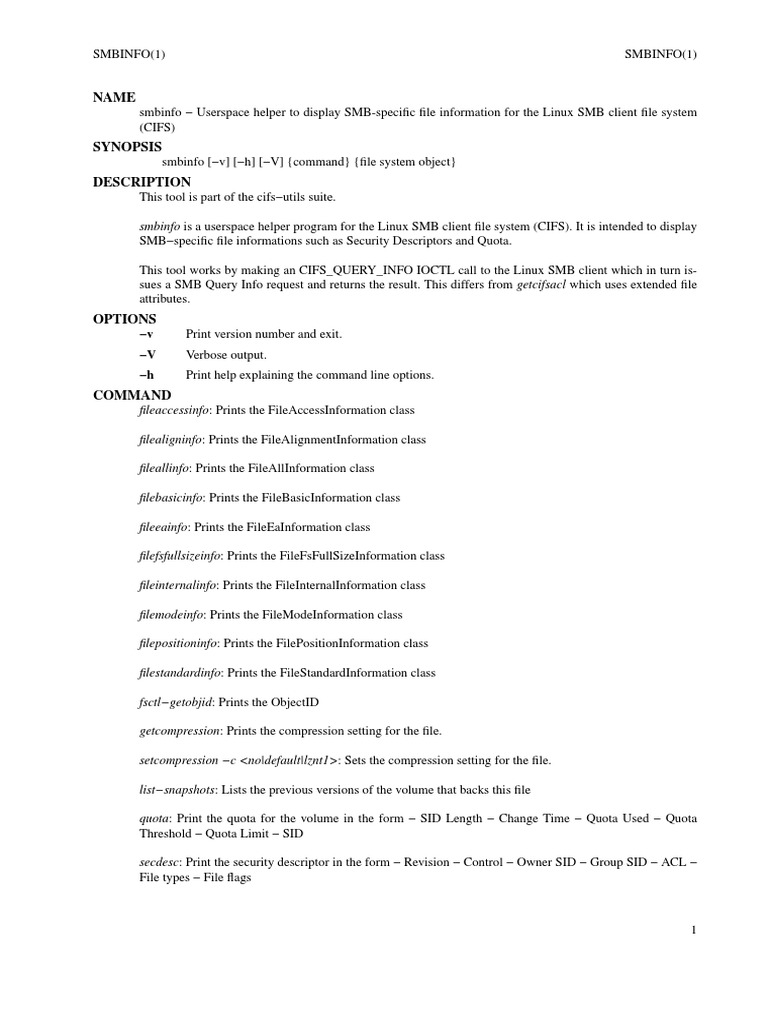 Smbinfo | PDF | Operating System Families | Computer Data
