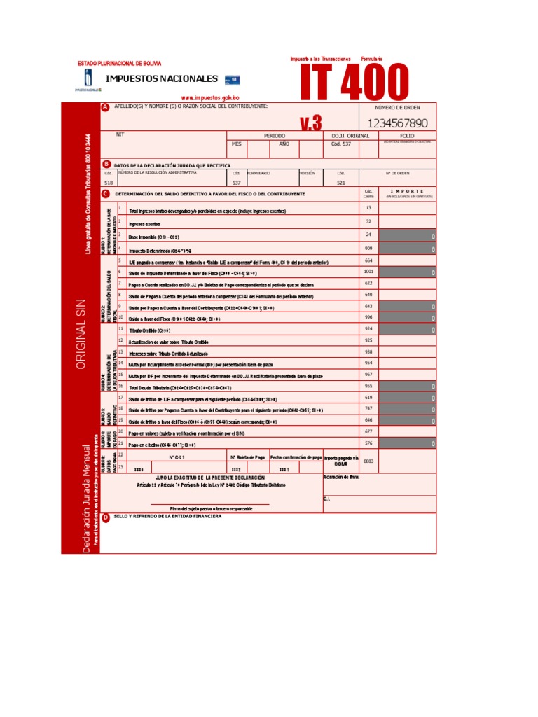 Formulario 400 | PDF | Impuestos | Microeconomía