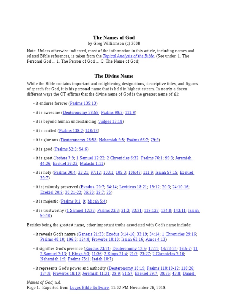 The Divine Names of God Explained | PDF | Names Of God In Judaism | Jehovah