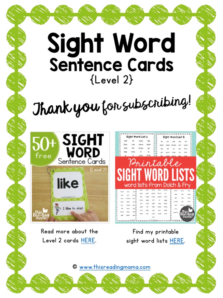 Sight Words Level 2 | PDF | Communication | Learning