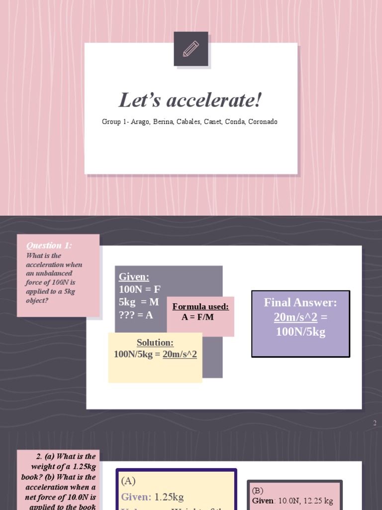 Let's Accelerate! - Group 1 | PDF | Weight | Nature