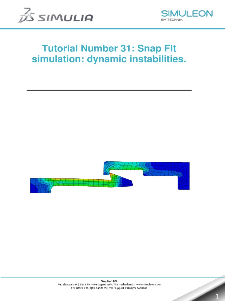 Tutorial Number 31: Snap Fit Simulation: Dynamic Instabilities | PDF ...