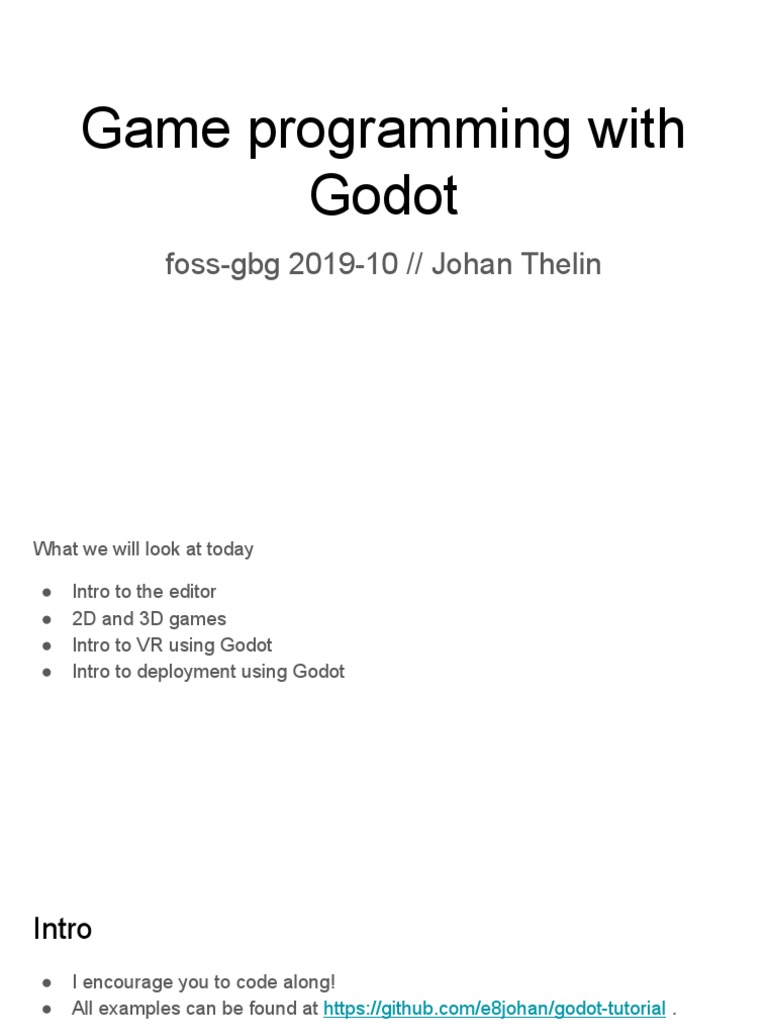 Game Programming With Godot | PDF | Software | Computer Programming