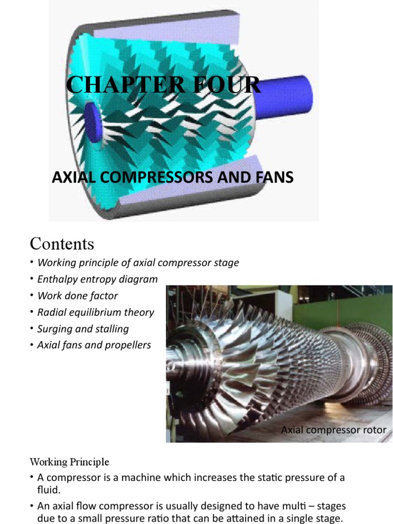 Chapter Four: Axial Compressors and Fans | PDF | Turbine | Mechanics