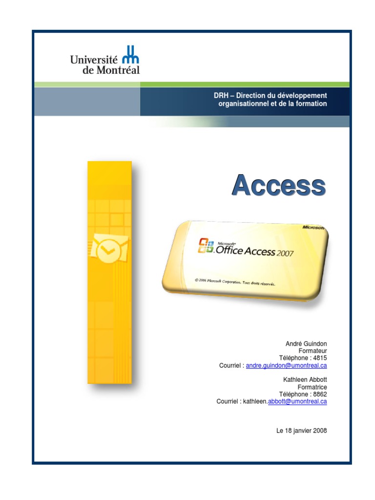 Access 2007 | PDF | Microsoft Access | Bases de données