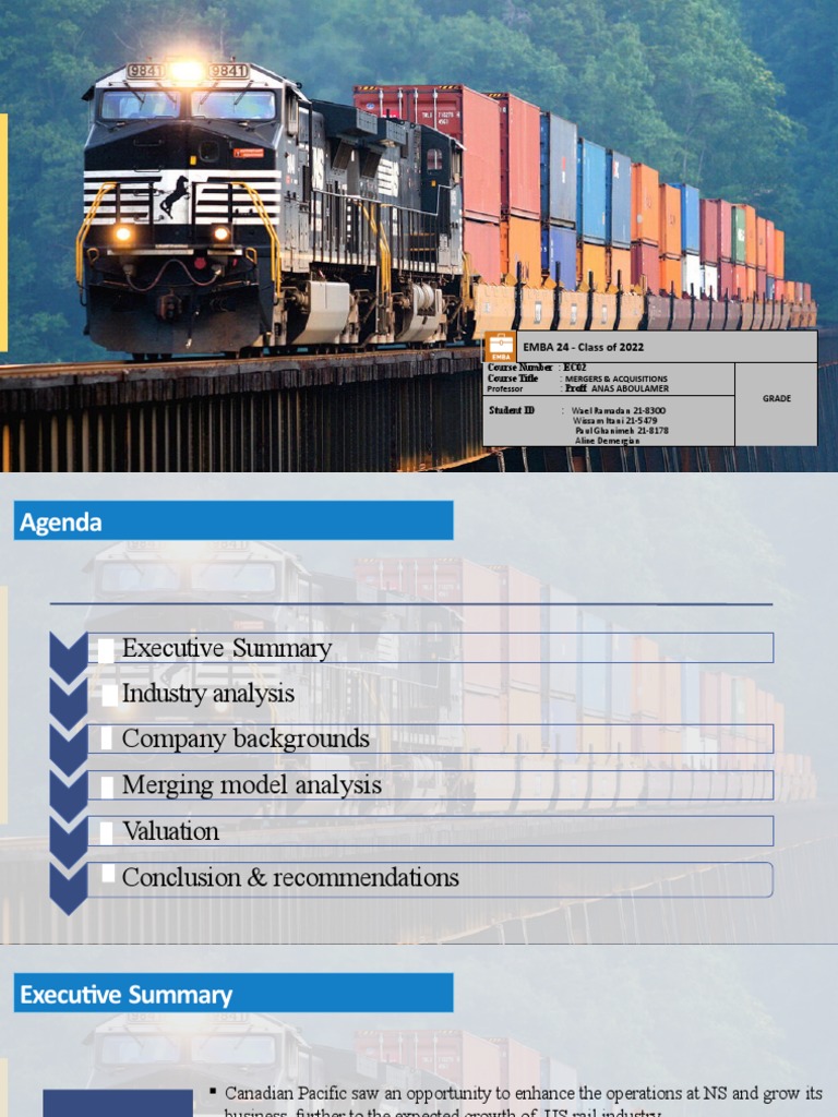 CP & NS Merger Case - GRP 1 | PDF | Mergers And Acquisitions | Rail ...